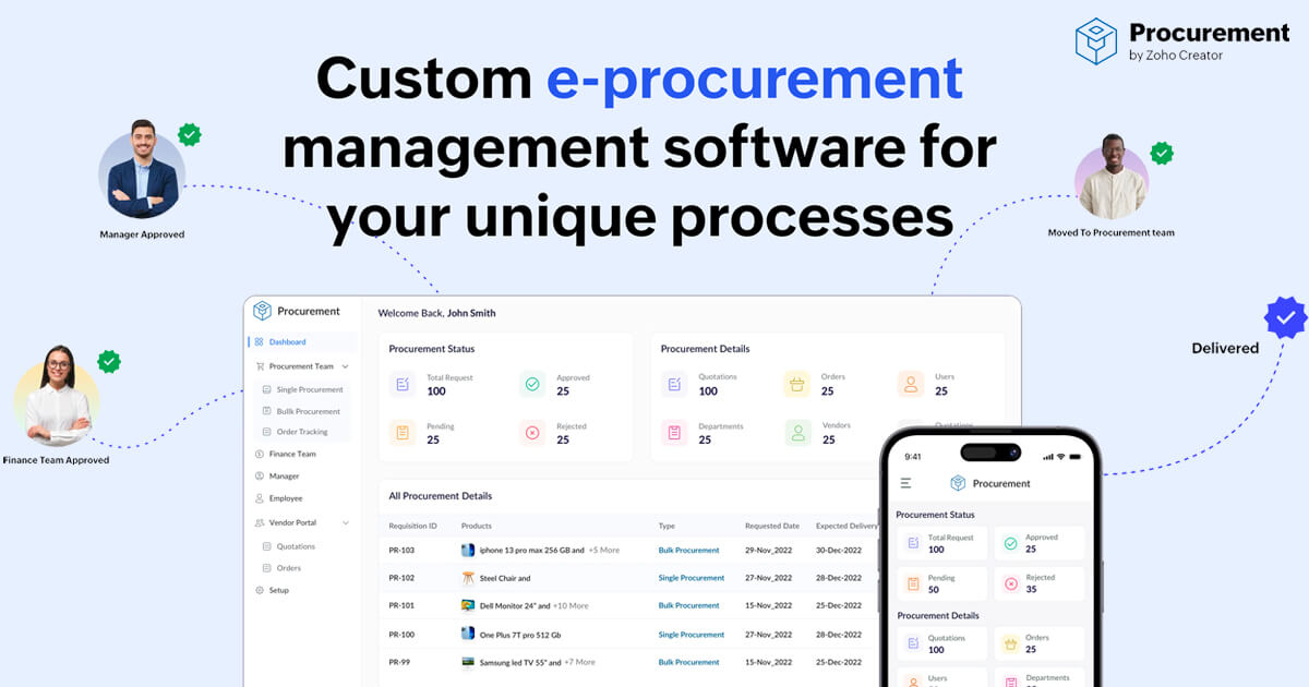 Zoho Creator Procurement | Unified cloud-based procurement software