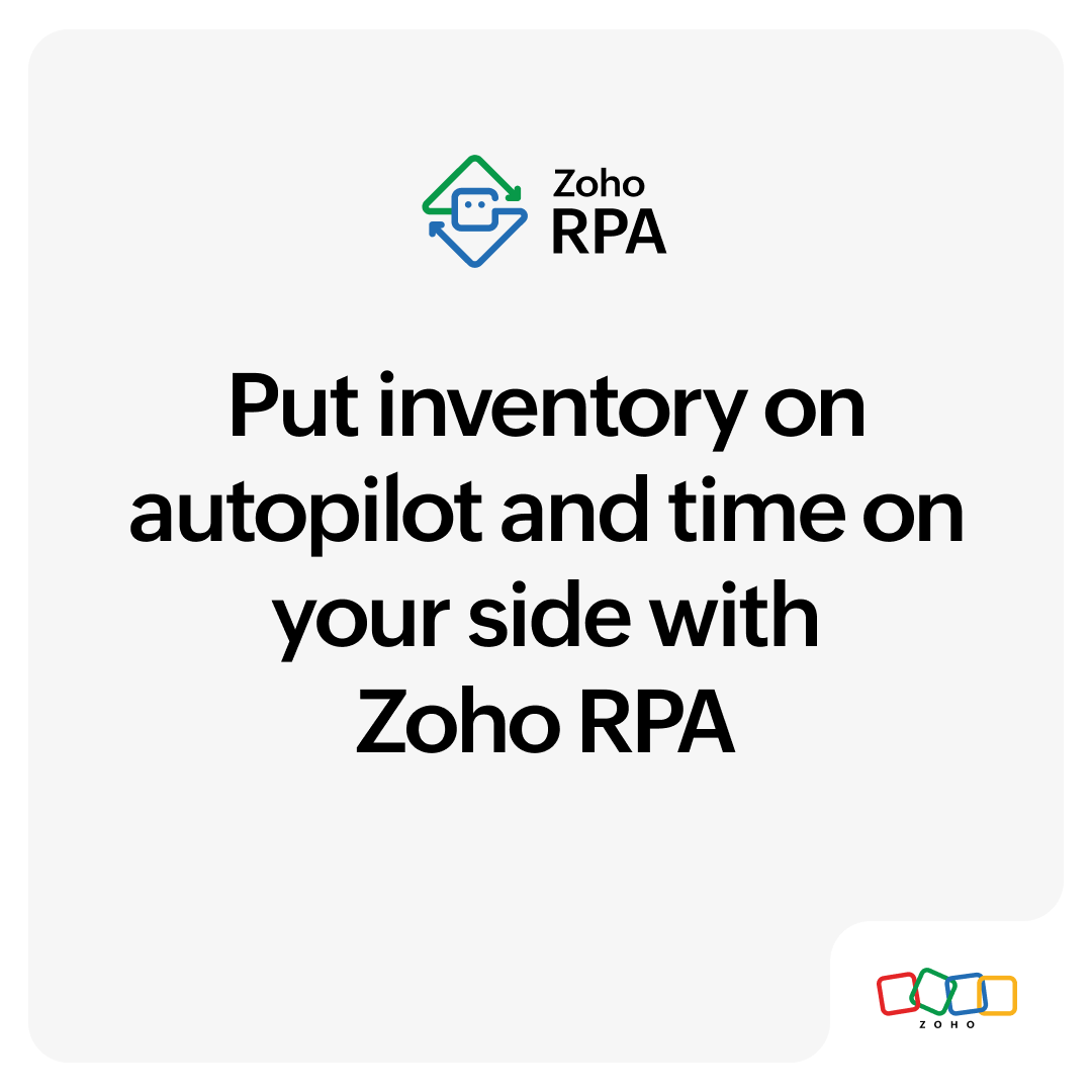 Automated inventory management for retail - Zoho RPA