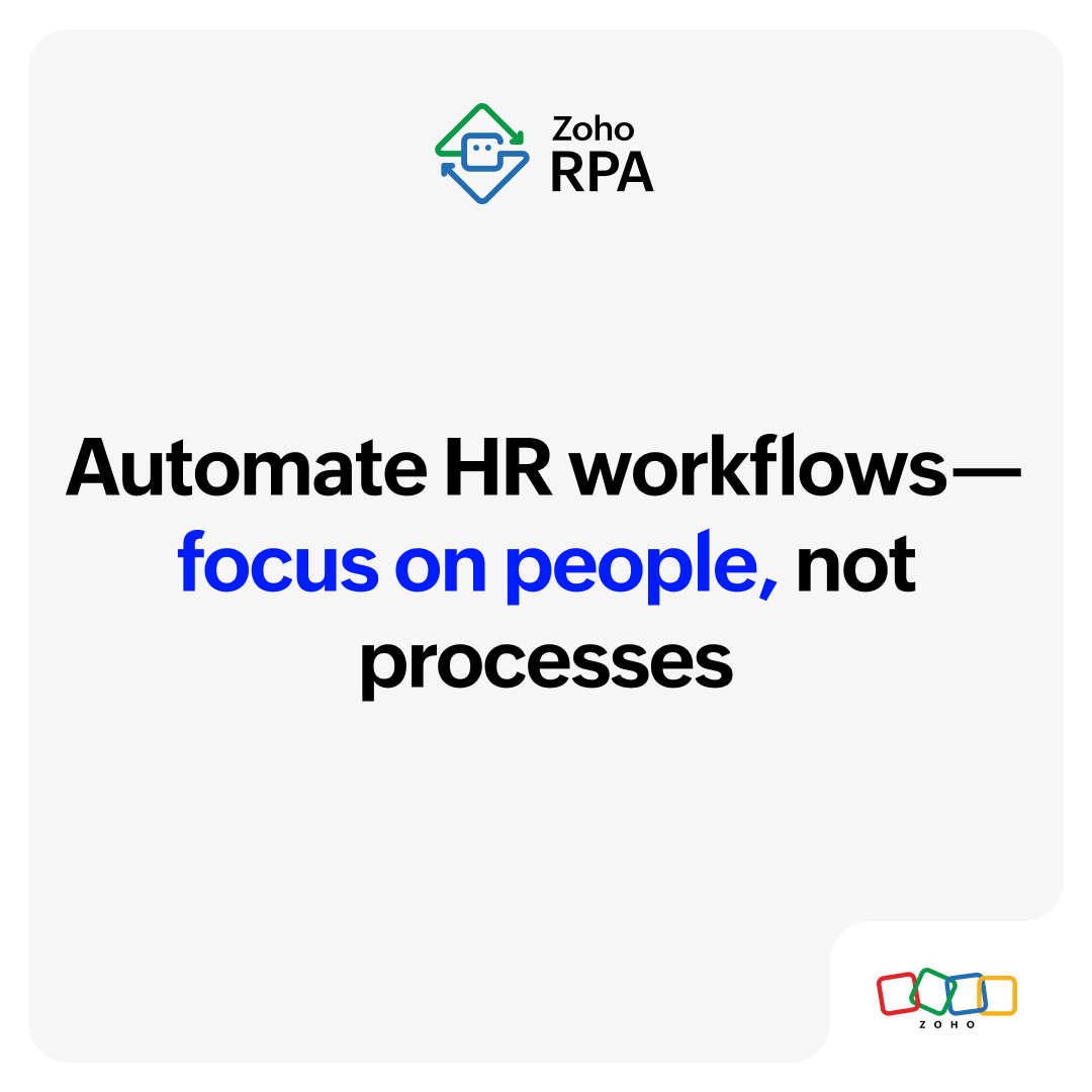 Zoho RPA for HR: Automate onboarding, payroll, and compliance