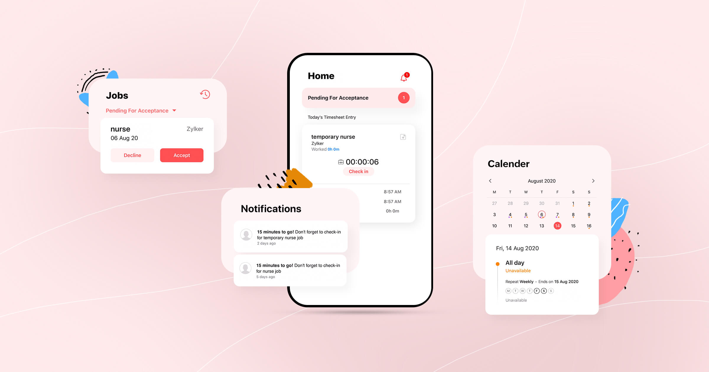 Worker App | Notify & track your temp's work schedule | Zoho Workerly